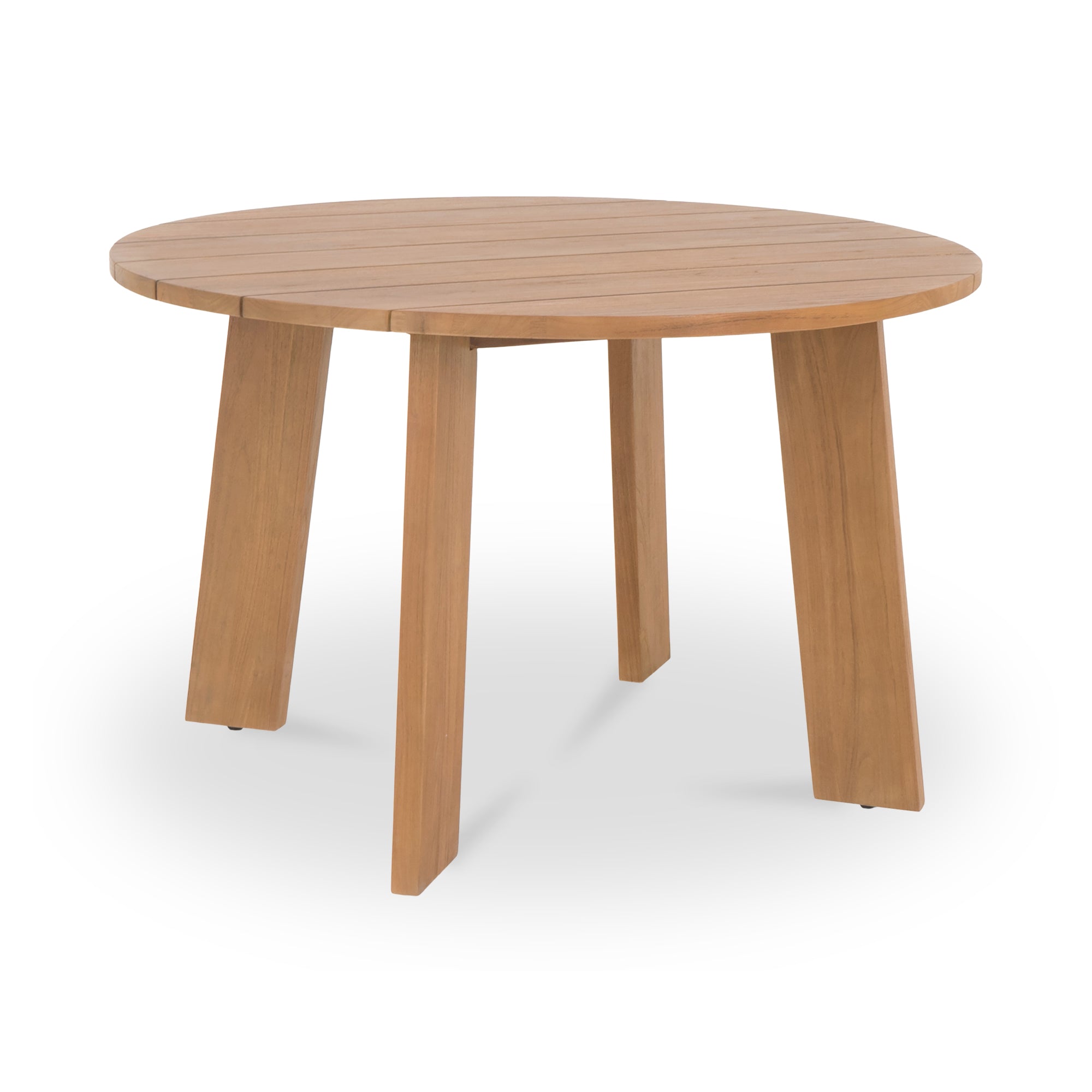 Modern Minimalist Outdoor Round Teak Dining Table – Spacejoy