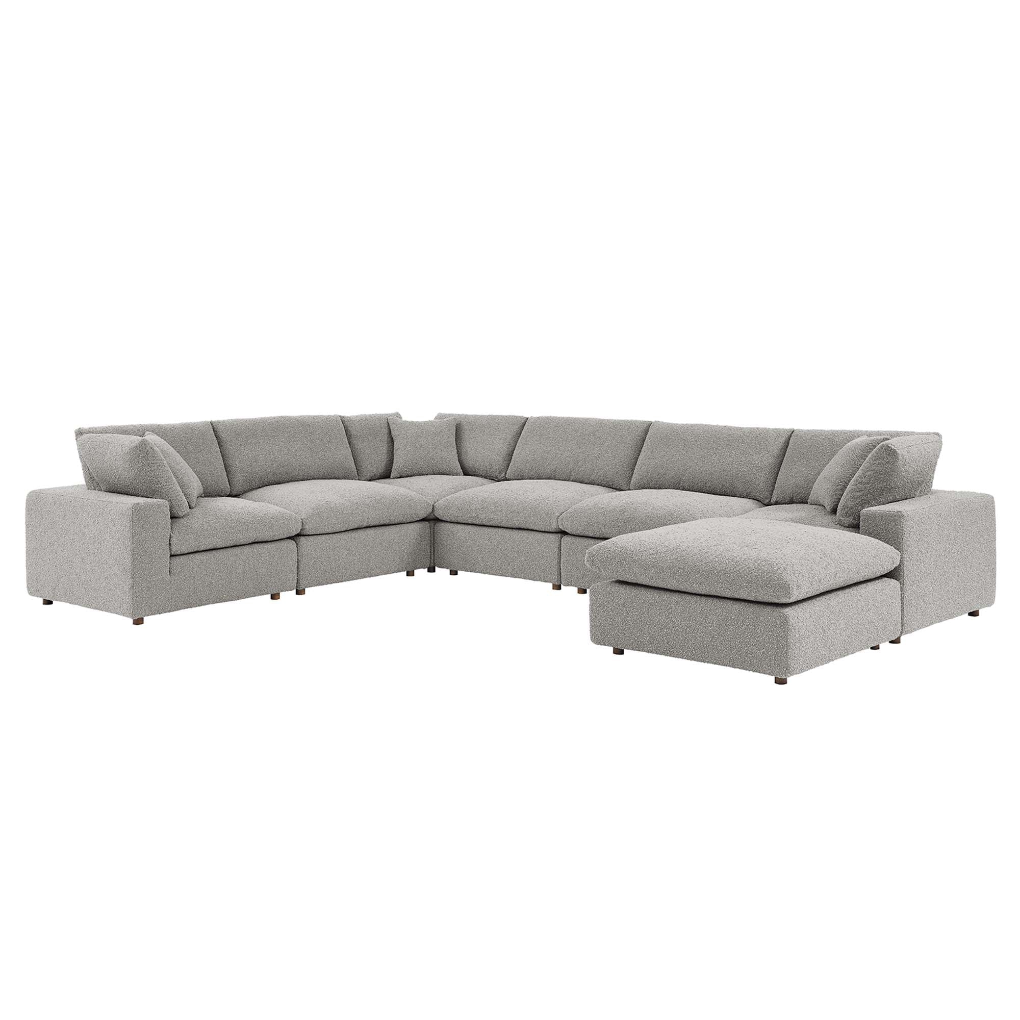 Cascade 7-Piece Cozy Curved Boucle Sectional Sofa – Spacejoy
