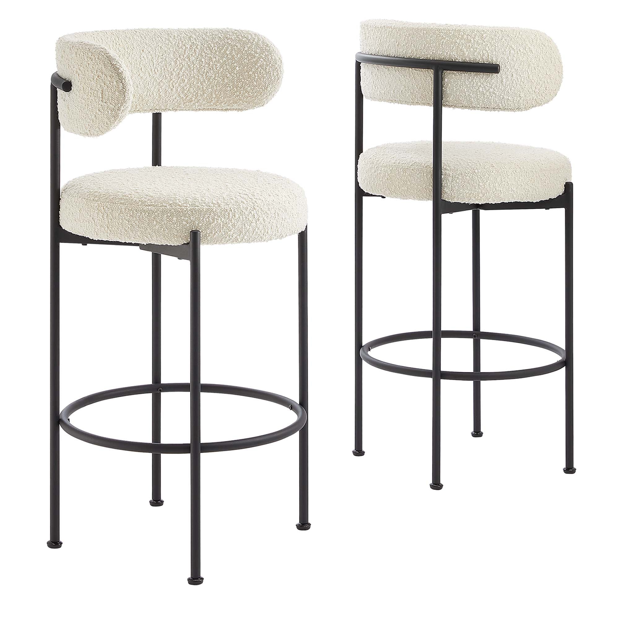 Arlo Accent Boucle Bar Stools Set of 2 – Spacejoy