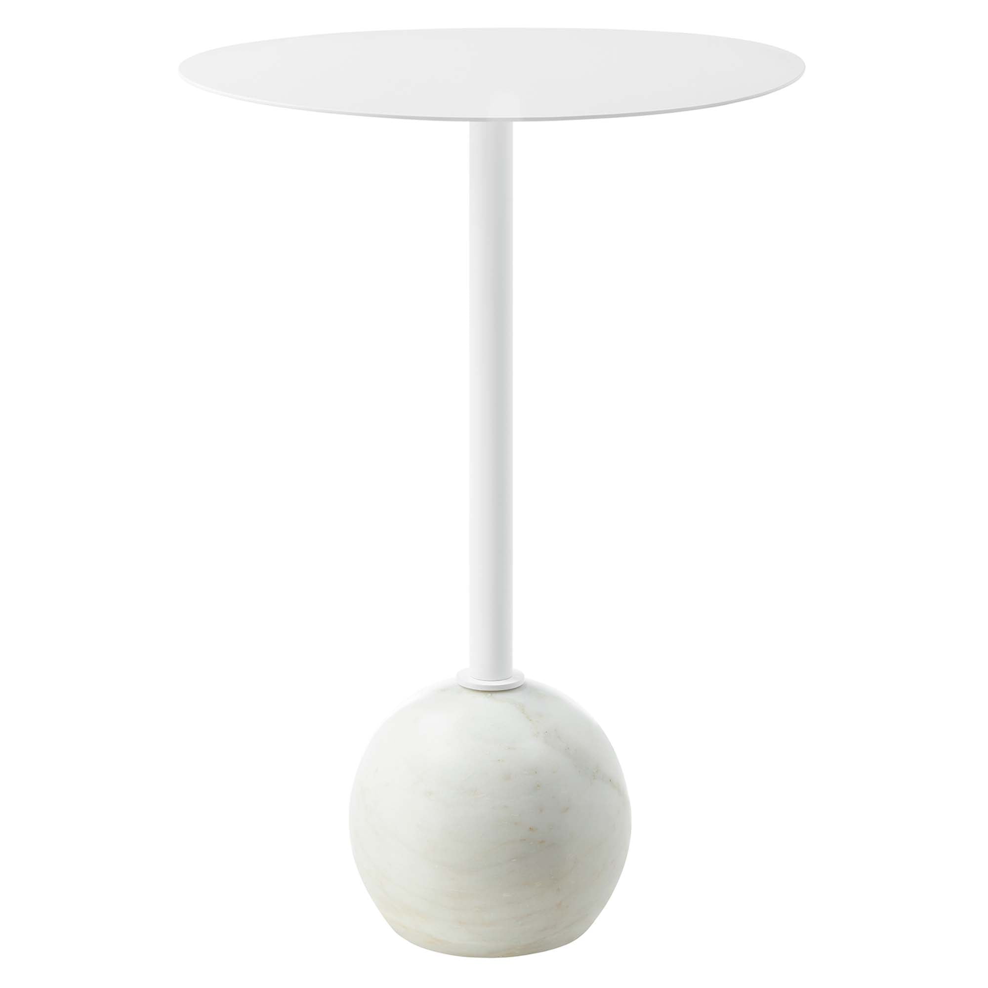 Amelia Round White Marble Side Table – Spacejoy
