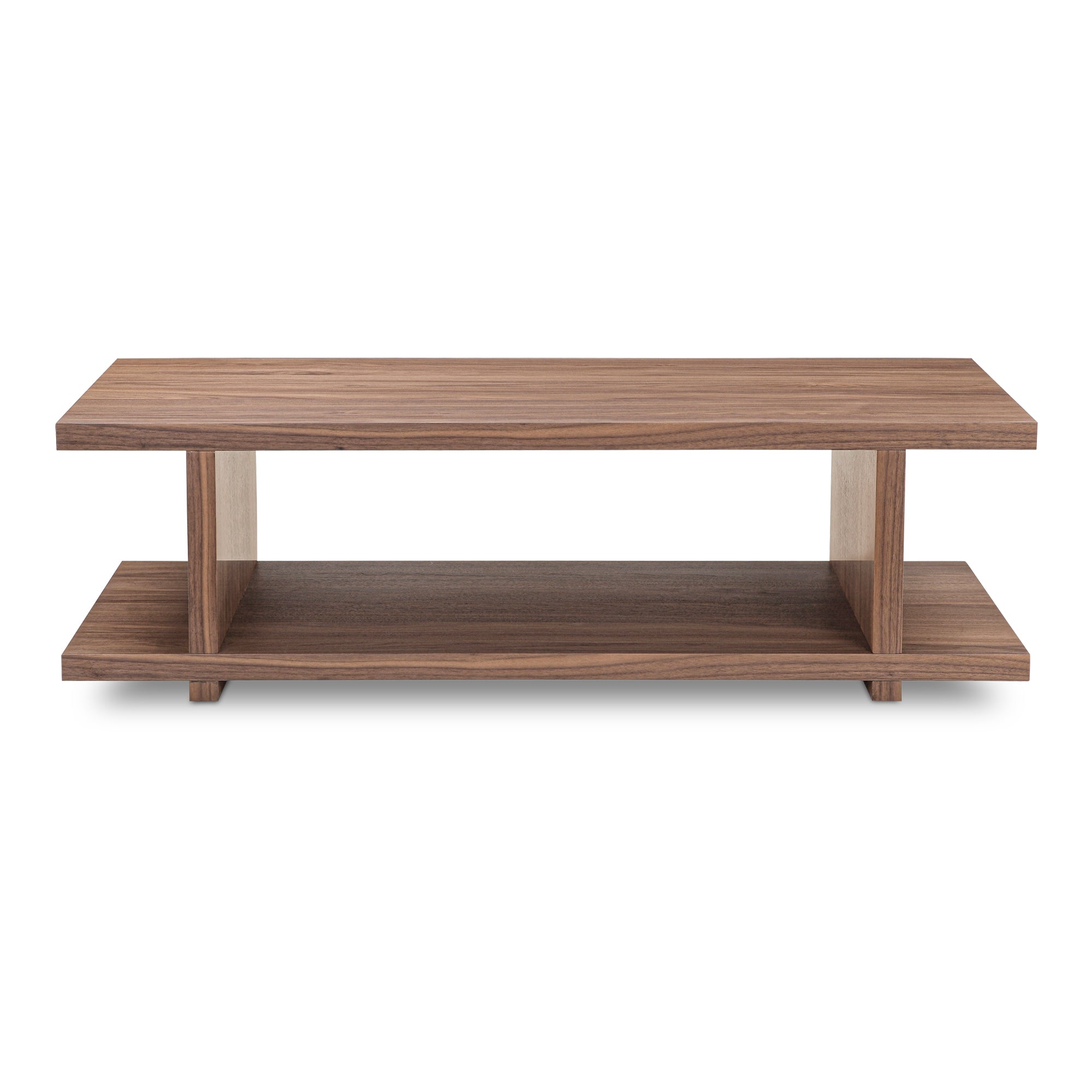 Retro Chic Open-Shelf Walnut Coffee Table – Spacejoy