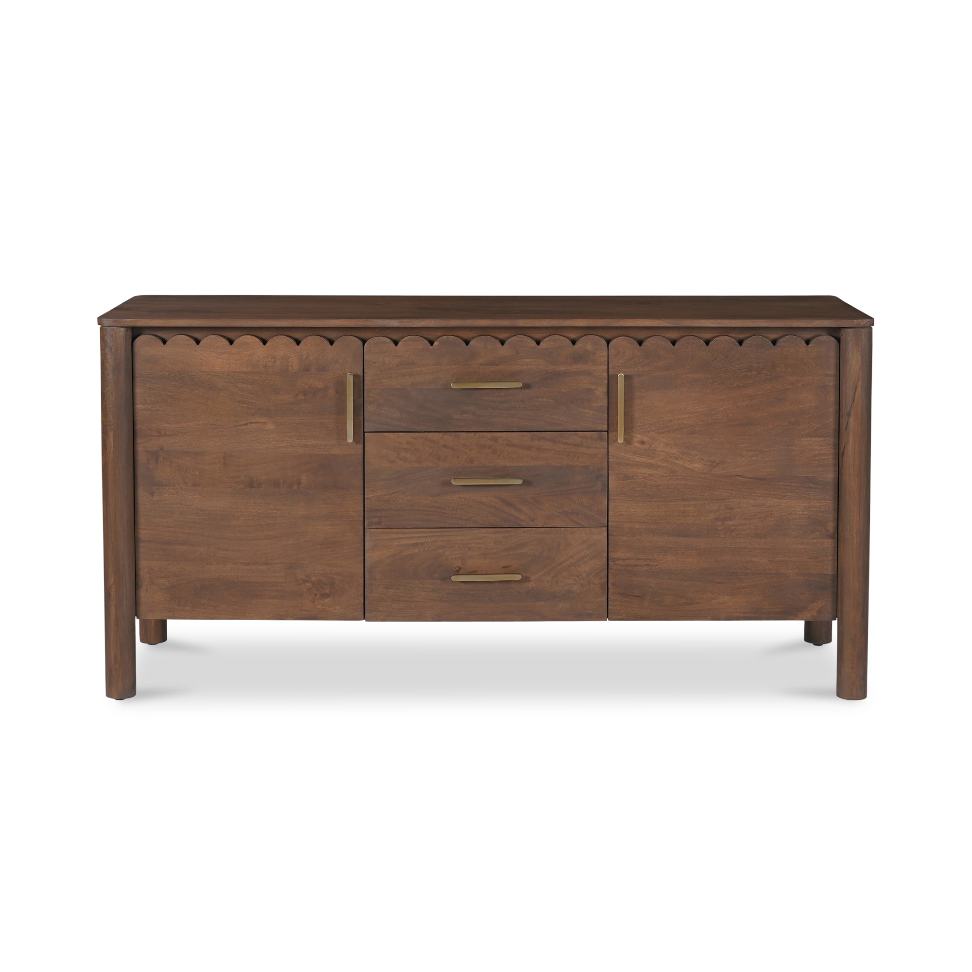 Modern Shaker-Inspired 3-Drawer Sideboard with Elegant Curves – Spacejoy