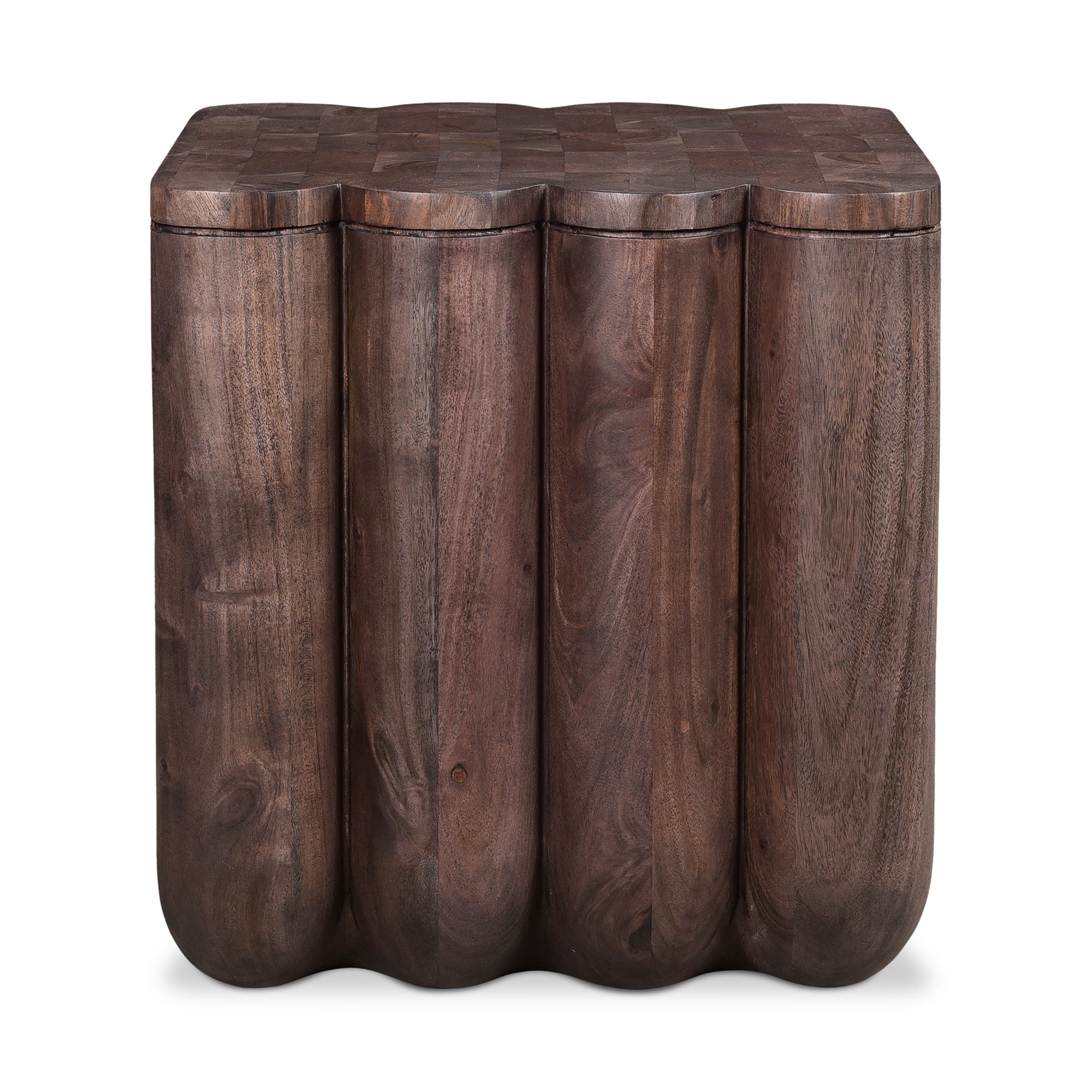 Ripplewave Acacia Wood Side Table – Spacejoy