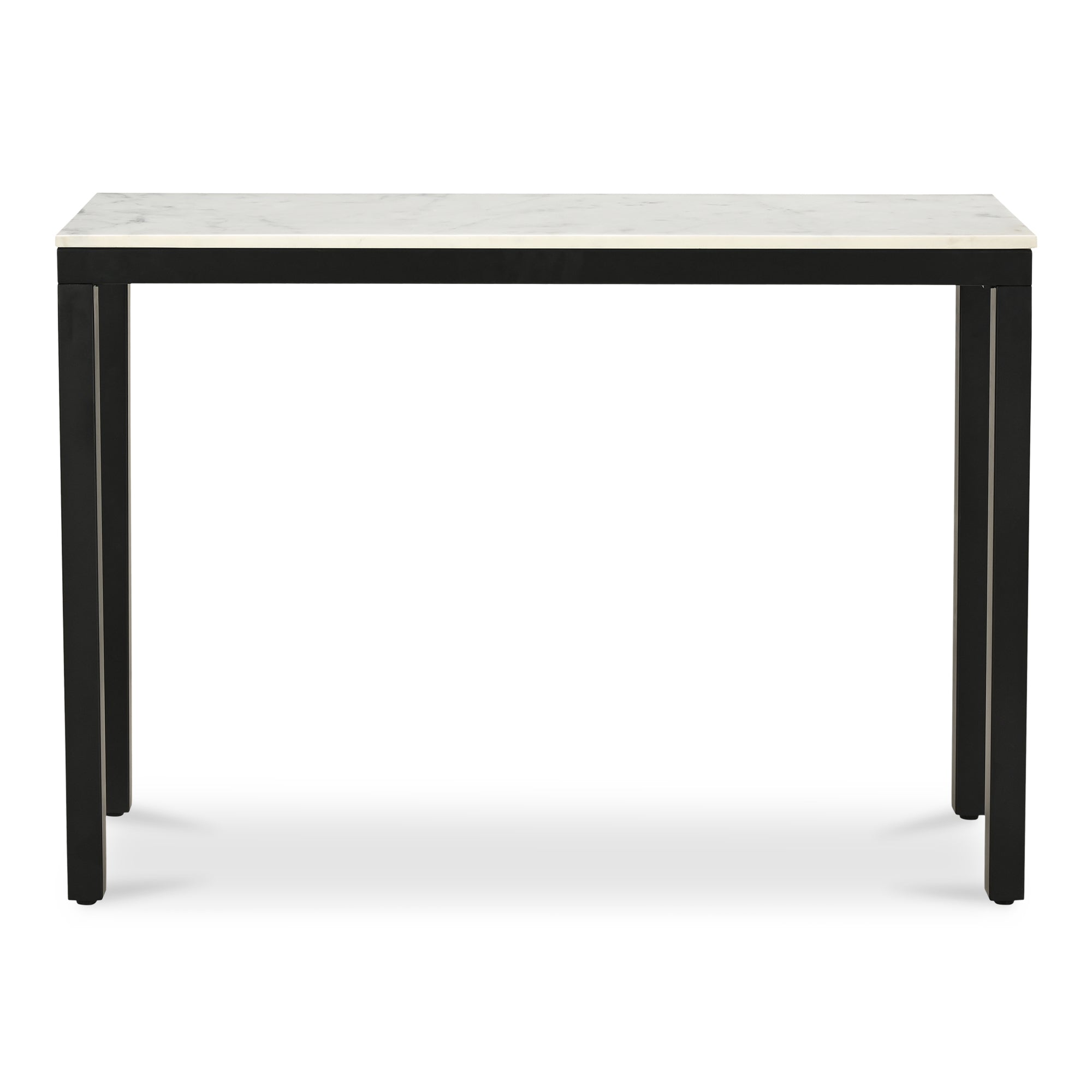Modern Mixed Material Console Table with Banswara Marble Top – Spacejoy