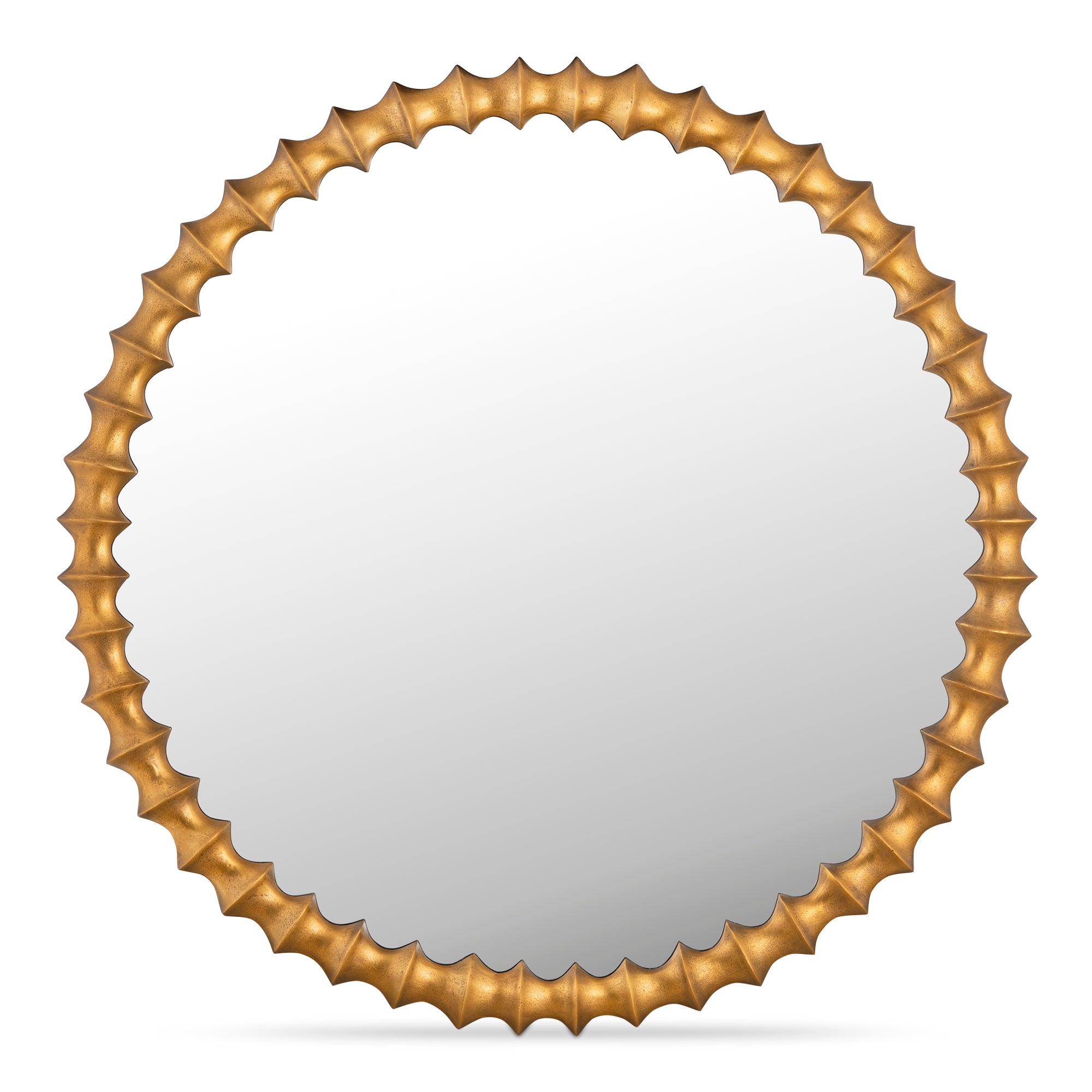 Artisanal Aged Brass Mirror: Unique Imperfections, Timeless Elegance – Spacejoy
