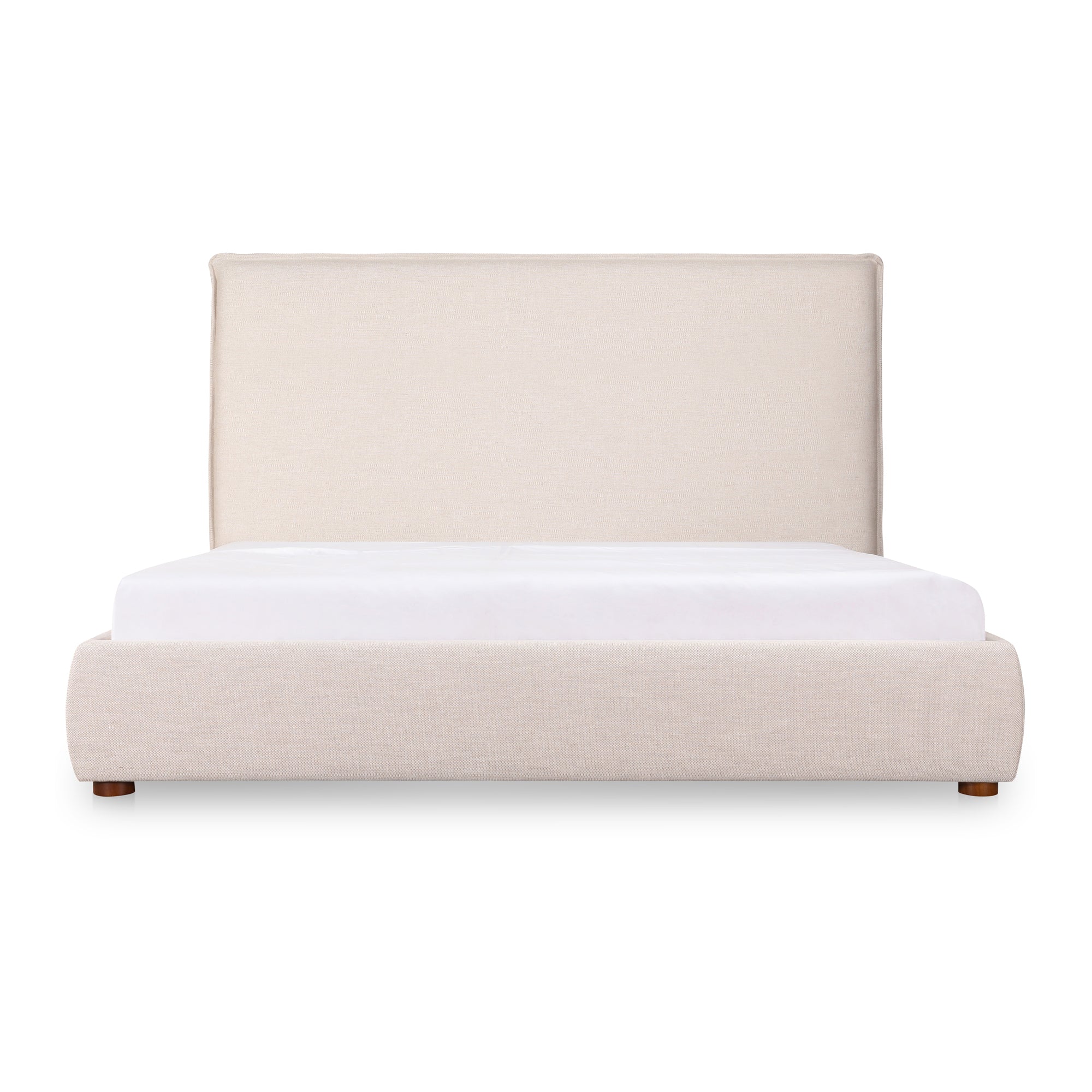 Tranquil Rest Linen Blend Tall Headboard Bed – Spacejoy