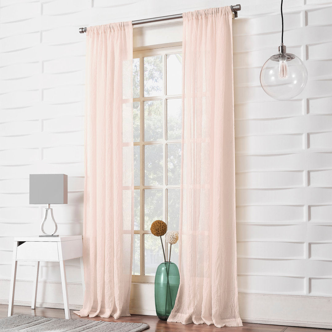 Jaklyn Crushed Texture Semi-Sheer Rod Pocket Curtain Panel Gracie Oaks – Spacejoy
