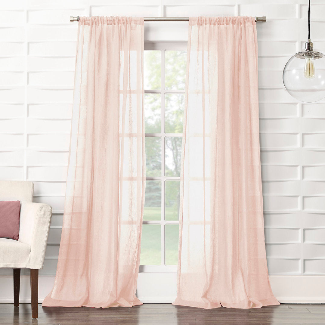 Jaklyn Crushed Texture Semi-Sheer Rod Pocket Curtain Panel Gracie Oaks – Spacejoy