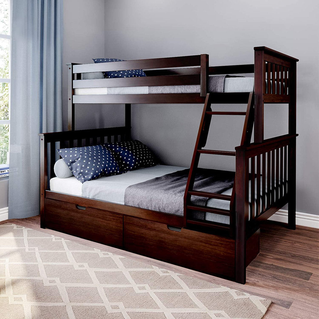Bolles Solid Wood Standard Bunk Bed with Trundle Harriet Bee Bed Frame – Spacejoy