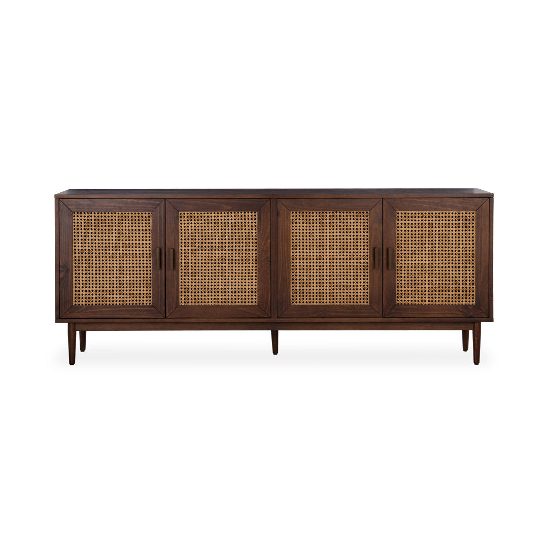 Genie Solid Wood 4 - Door Sideboard Joss & Main Color: Walnut – Spacejoy