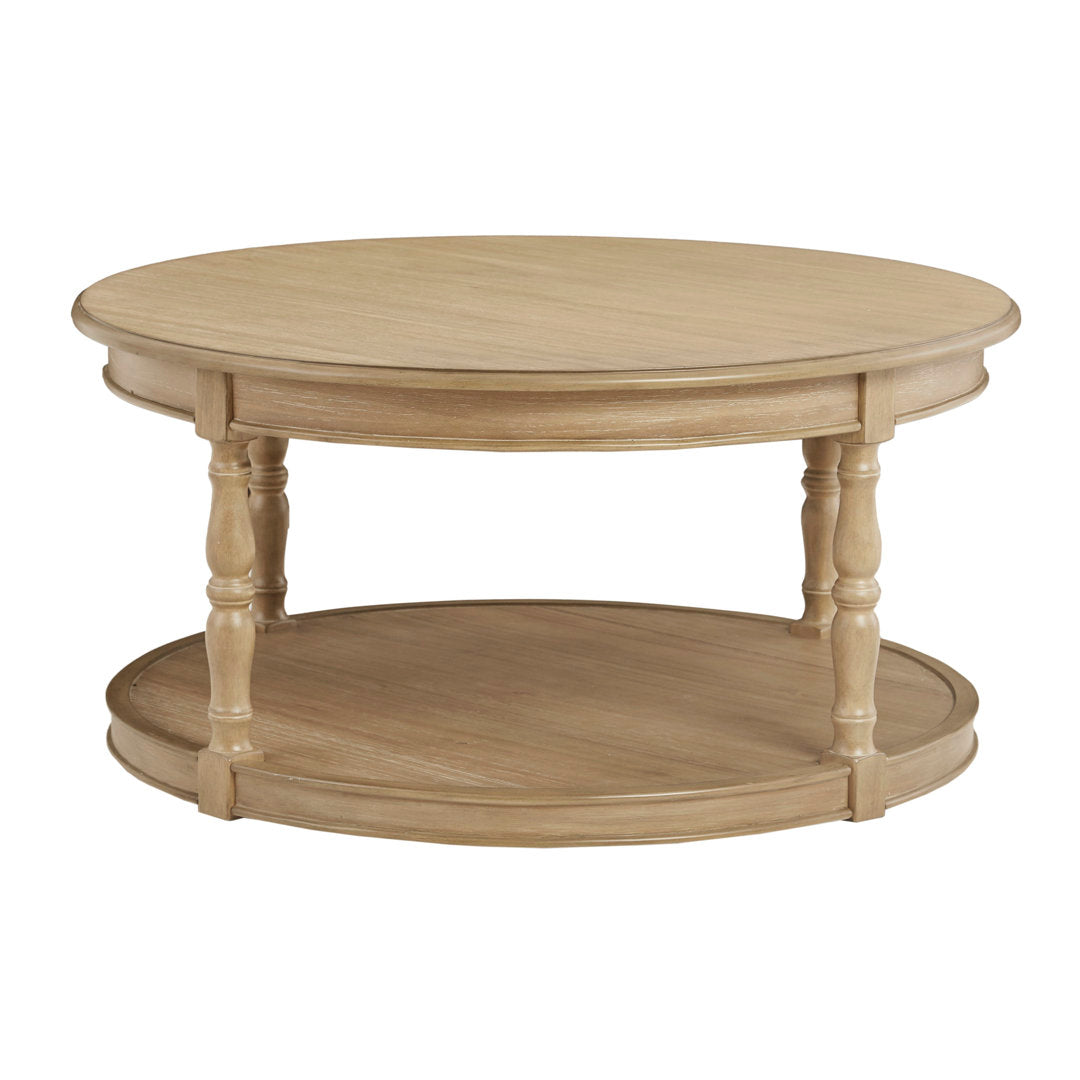 Martha Stewart Belden Round Coffee Table on Hidden Casters Martha Stew – Spacejoy