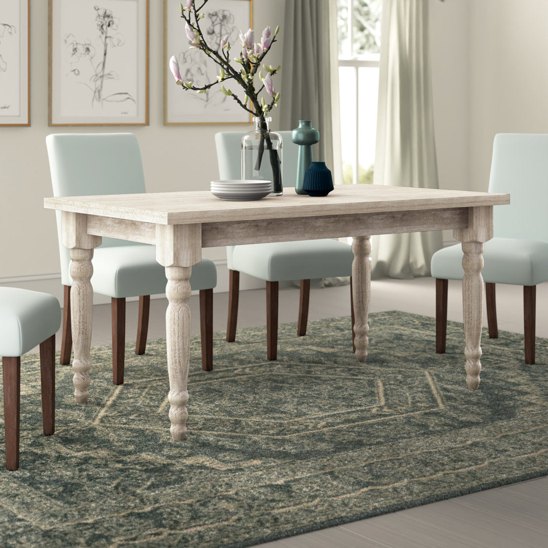 Valerie Dining Table Grain Wood Furniture Color: Off White – Spacejoy