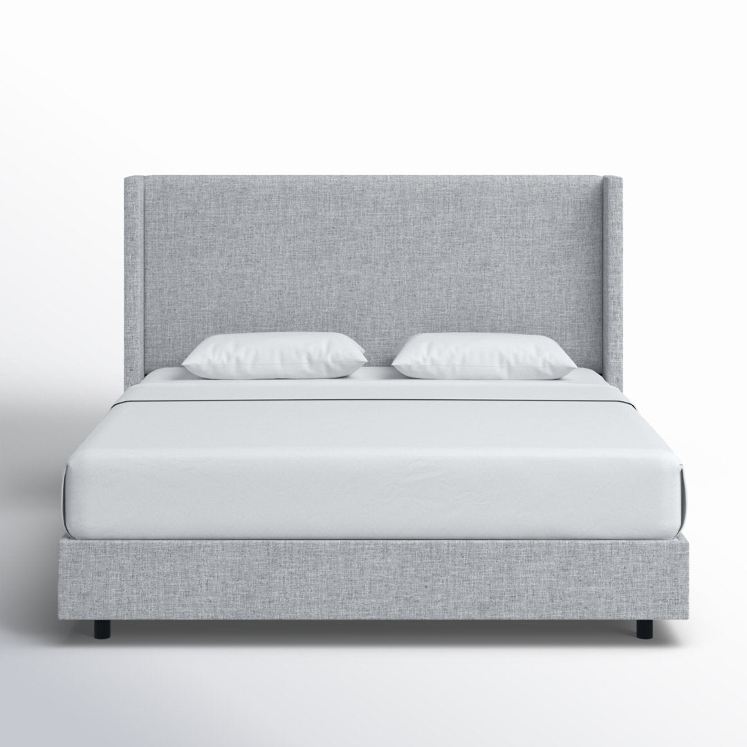 Hanson Upholstered Standard Bed Joss & Main Color: Zuma Pumice Texture – Spacejoy