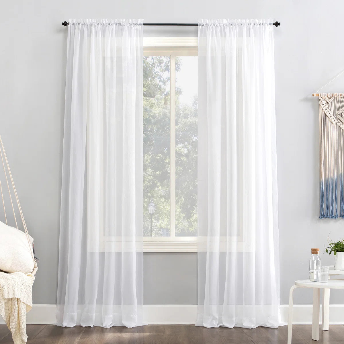 Sheer Rod Pocket Curtain Panel 54" – Spacejoy