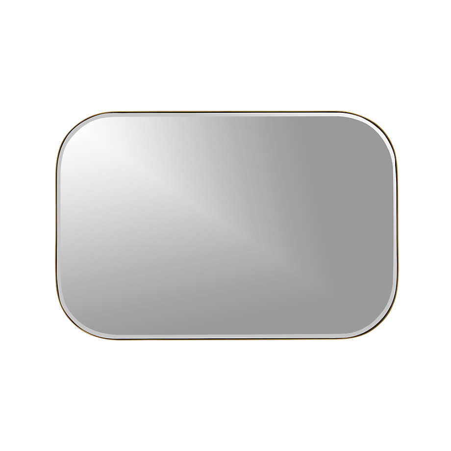 Edge Brass Rounded Rectangle Mirror – Spacejoy