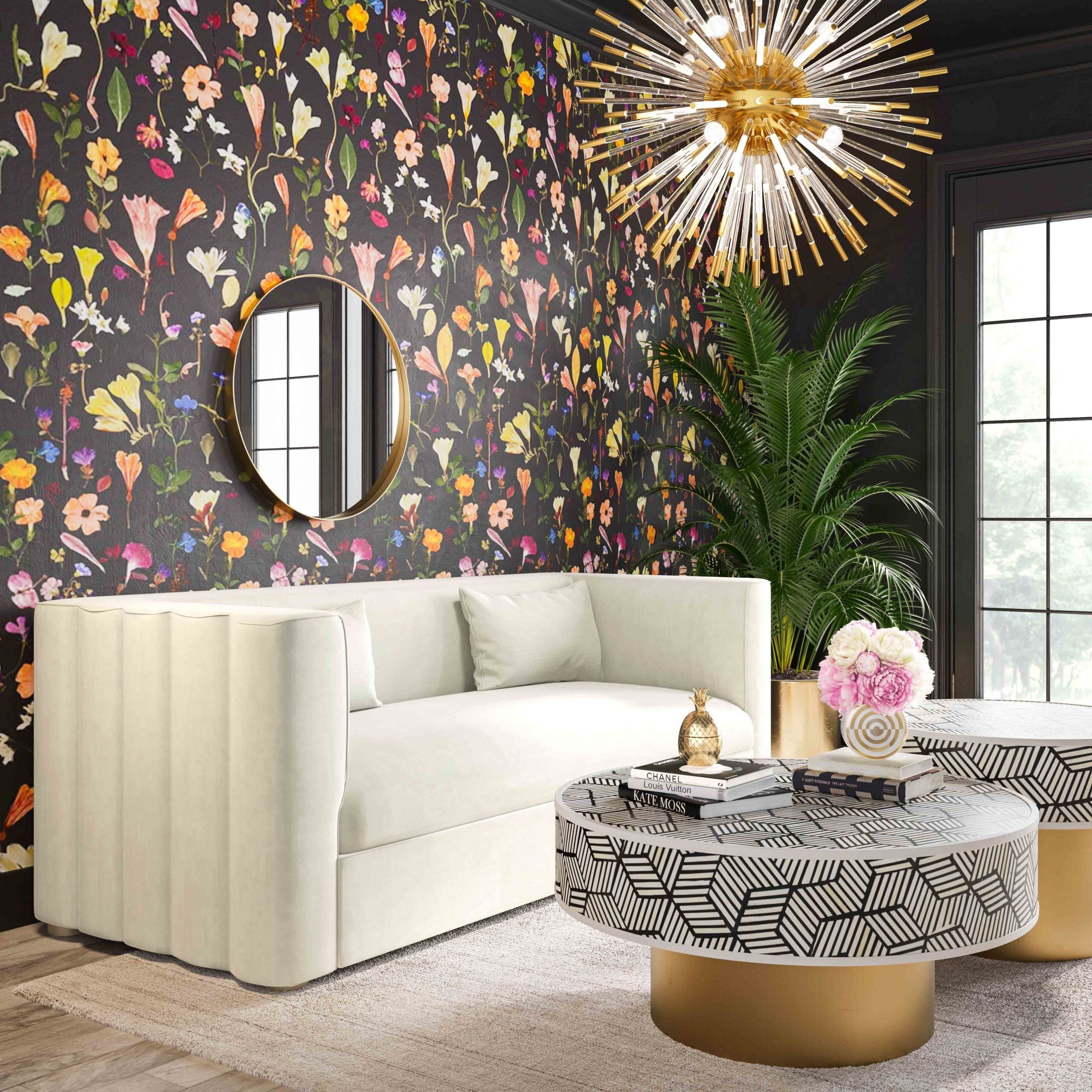 Sophie Cream Velvet Sofa – Spacejoy