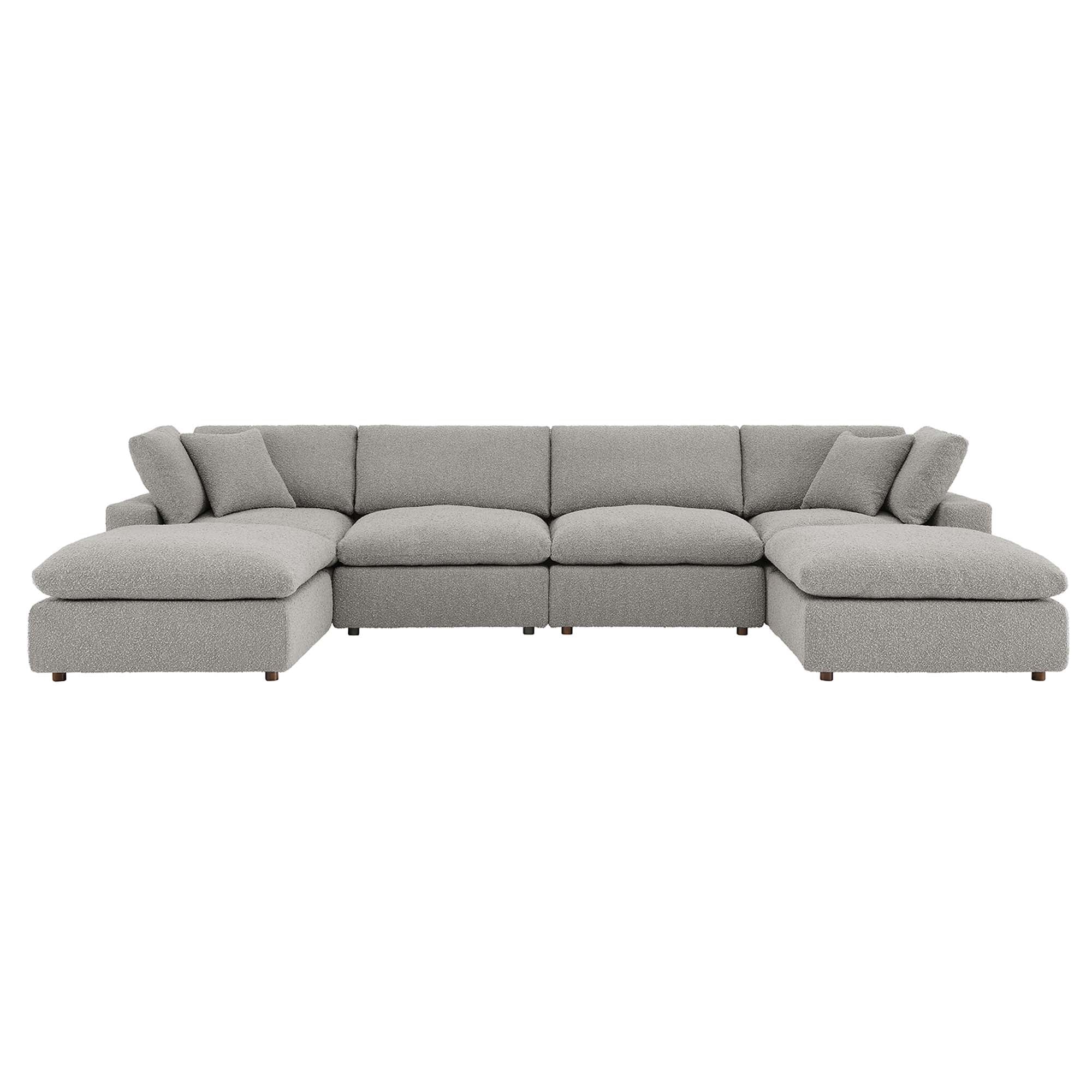 Commix 6-Piece Plush Padded Boucle Sectional Sofa – Spacejoy