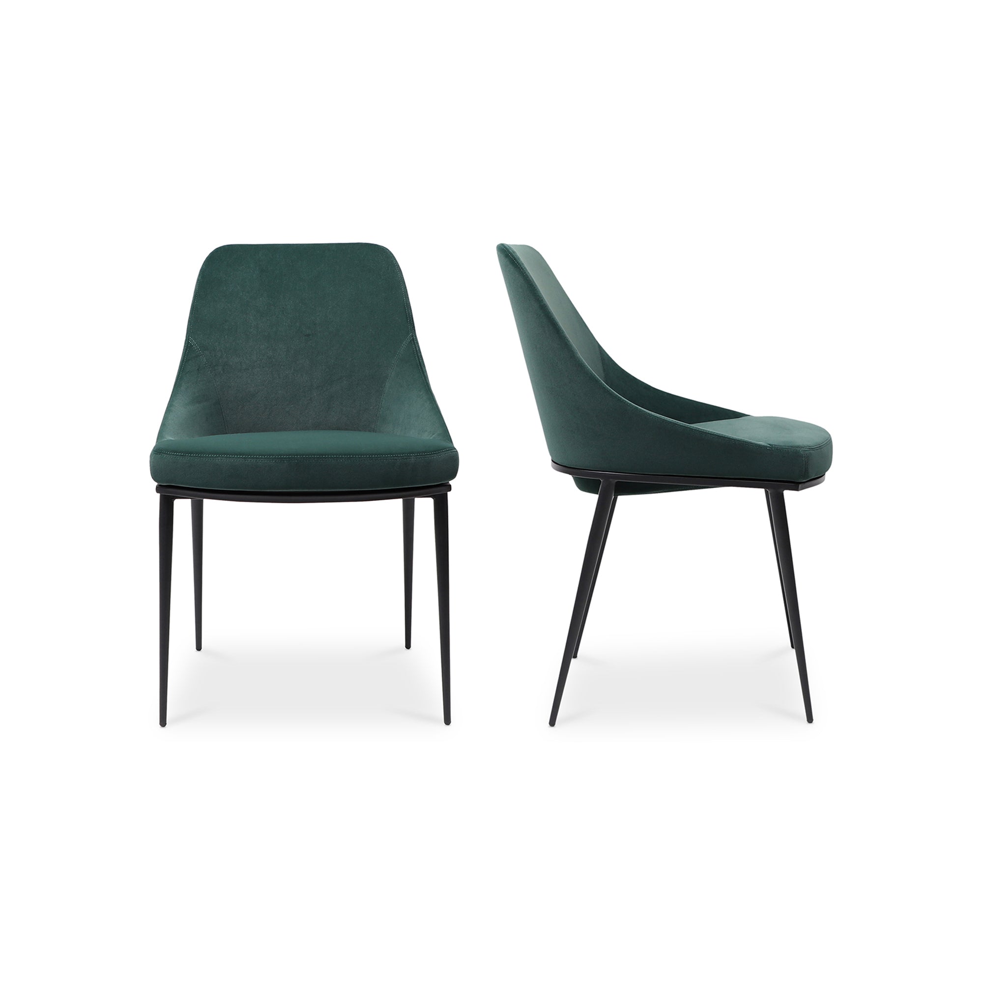 Duo of Elegant Contour Chairs - Velvet Upholstered Seating – Spacejoy