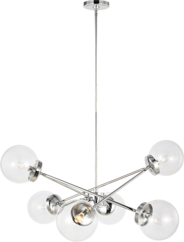 Tierney Six Light Chandelier Chrome – Spacejoy