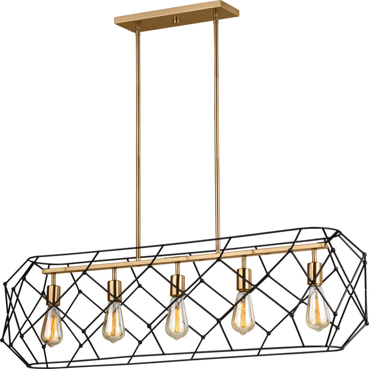 Zarra Five Light Linear Satin Brass – Spacejoy