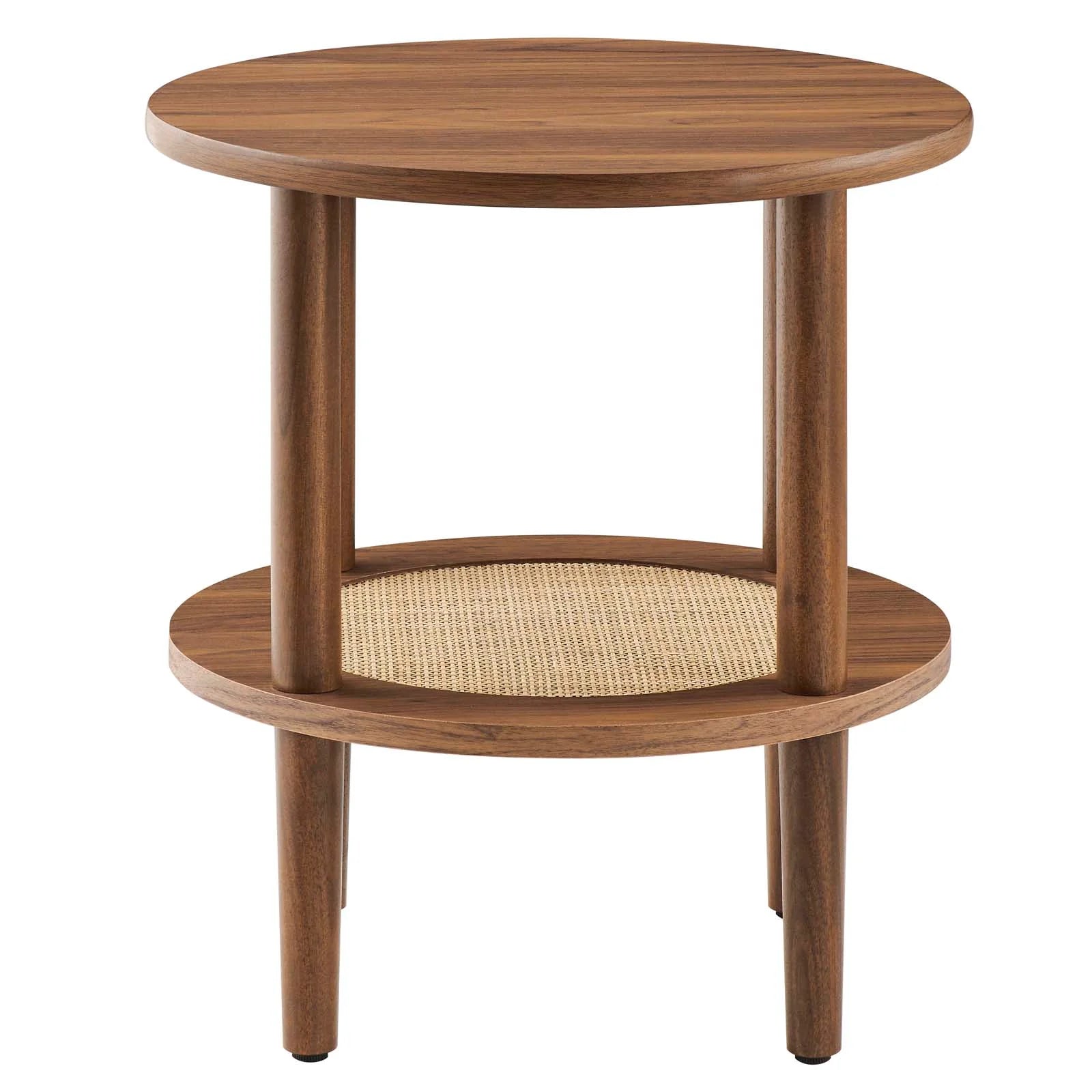 Ruso Round End Table Walnut – Spacejoy