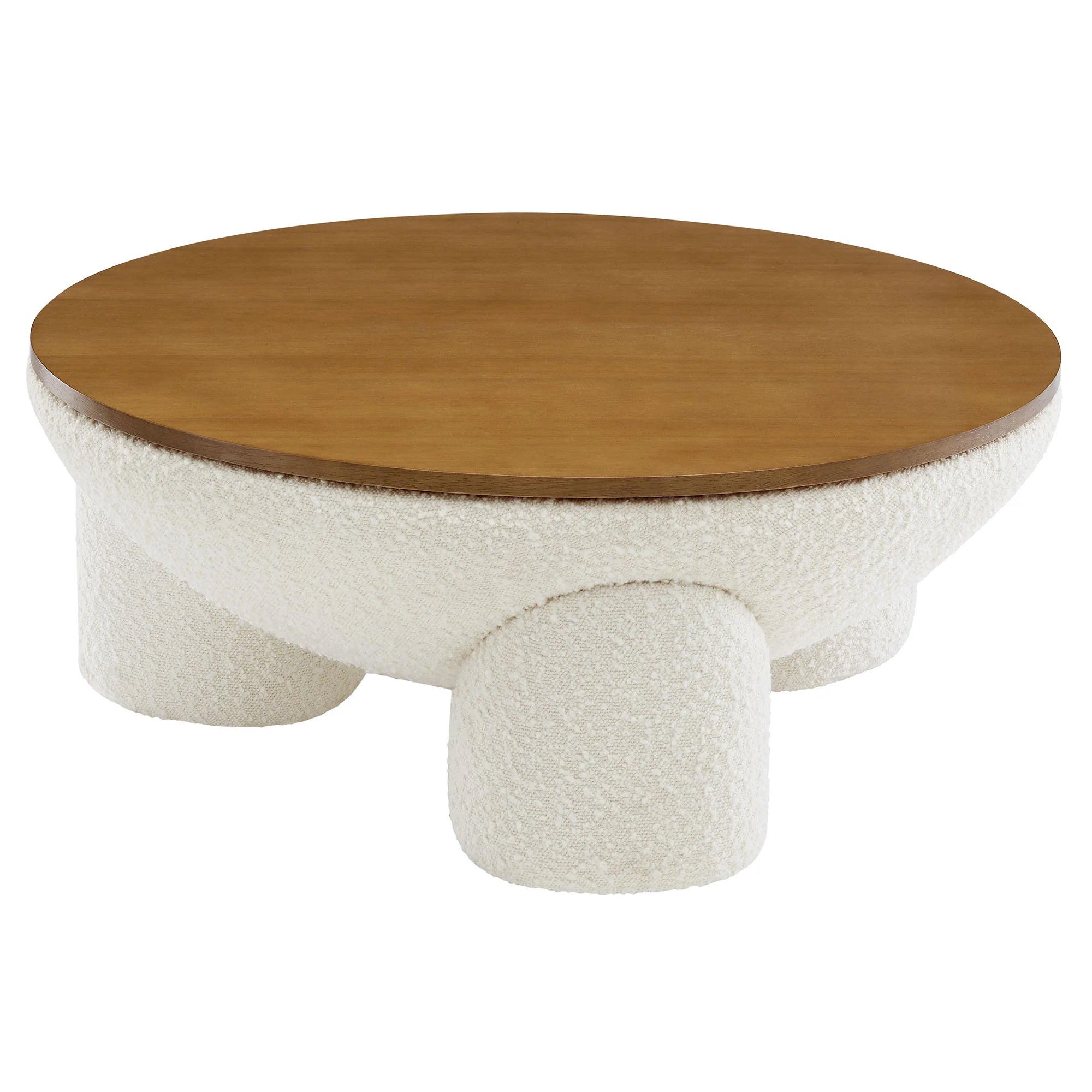 Trix Round Boucle Storage Coffee Table – Spacejoy