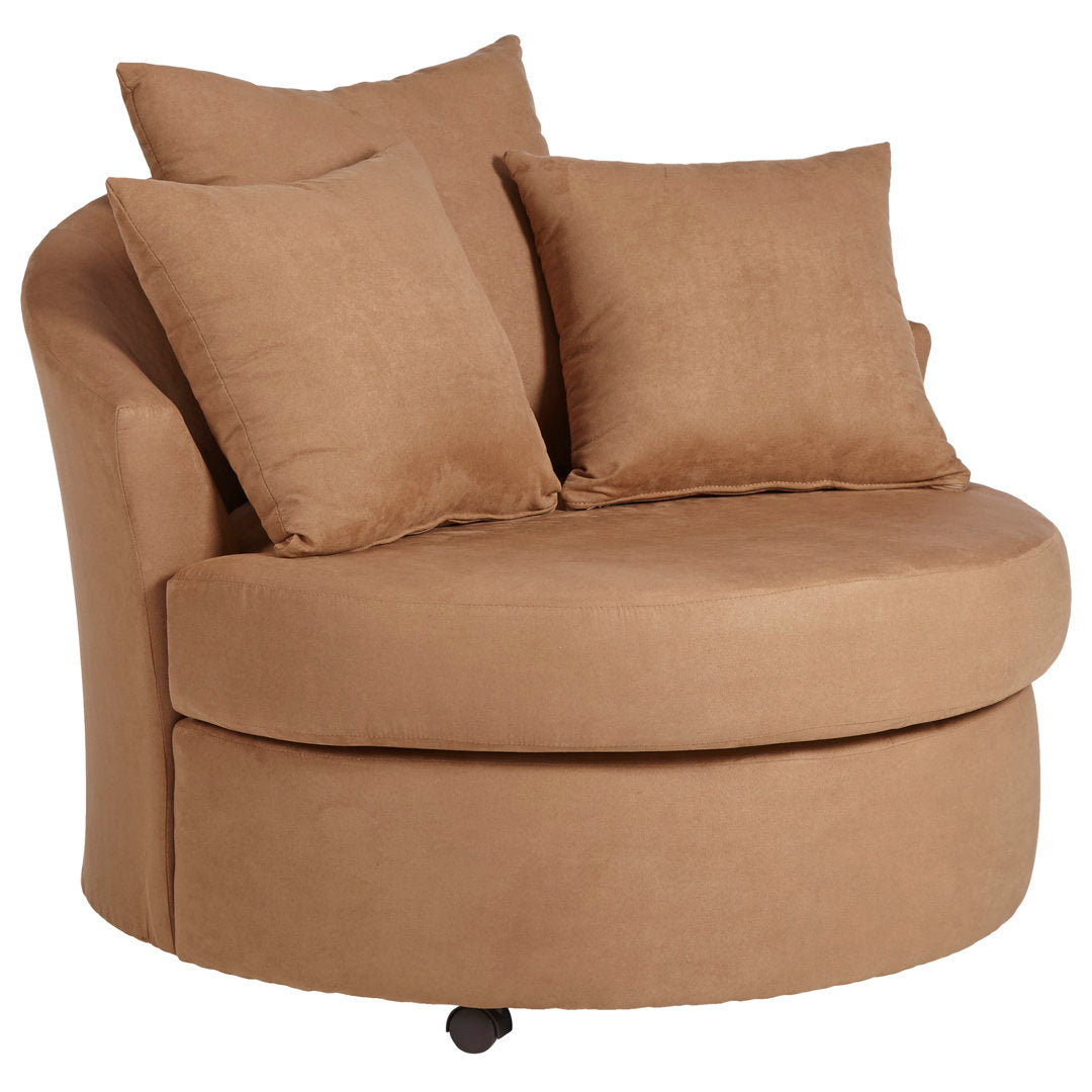 Alsup Barrel Chair Andover Mills™ Fabric: Transform Mocha – Spacejoy