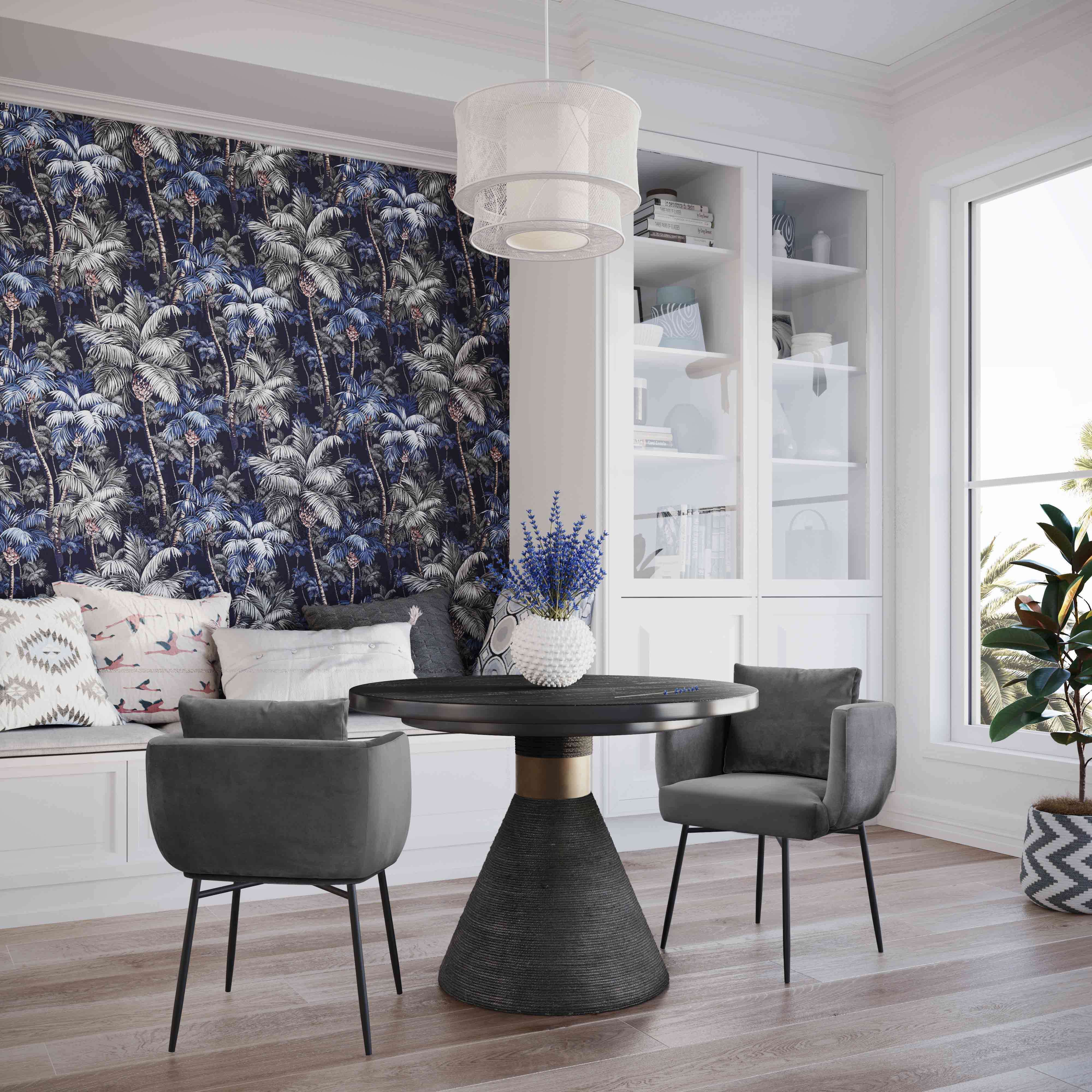 Rowena Round Dining Table - Black – Spacejoy